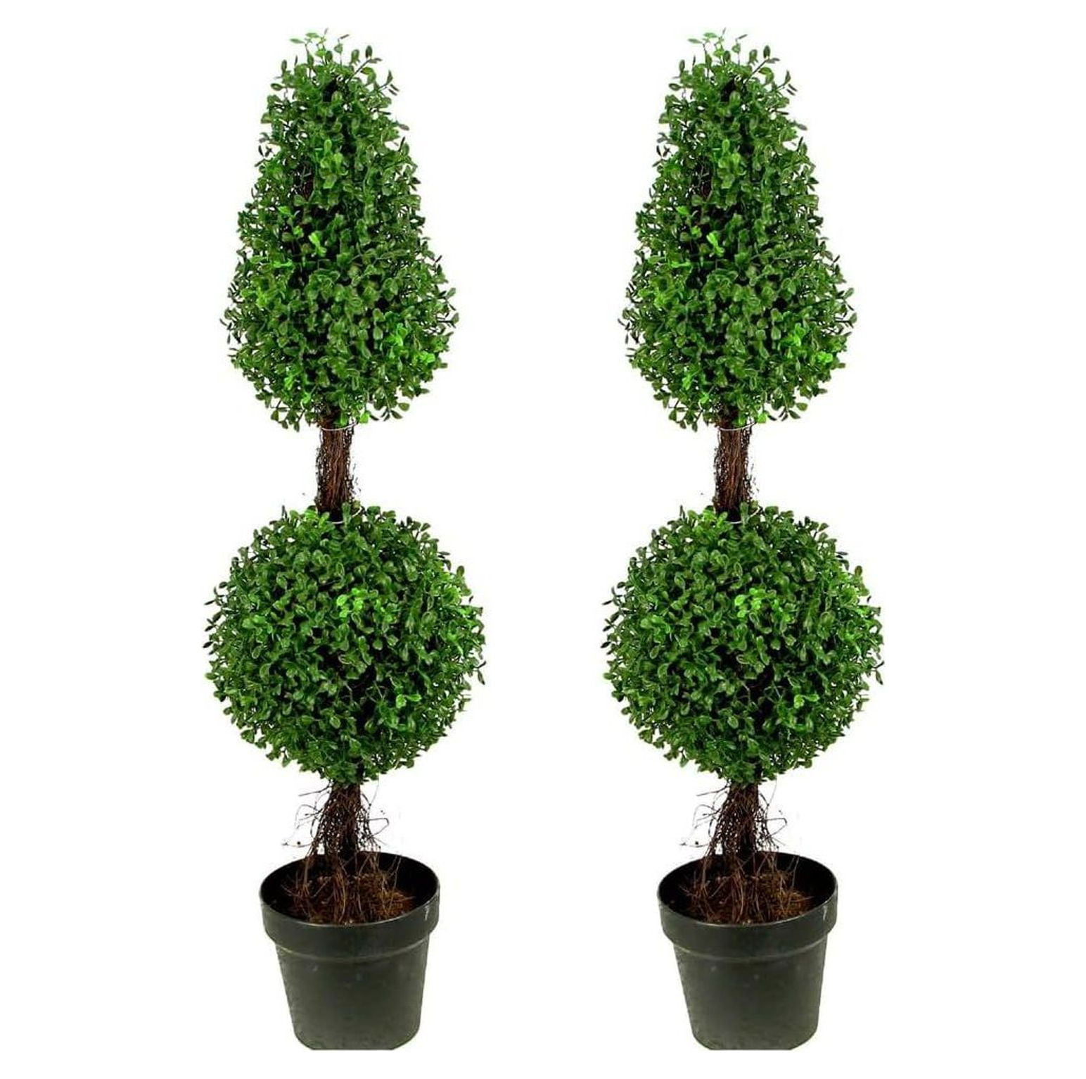 CodYinFI Aritificial Double ,Shaped Boxwood Topiary In Plastic Pot ...