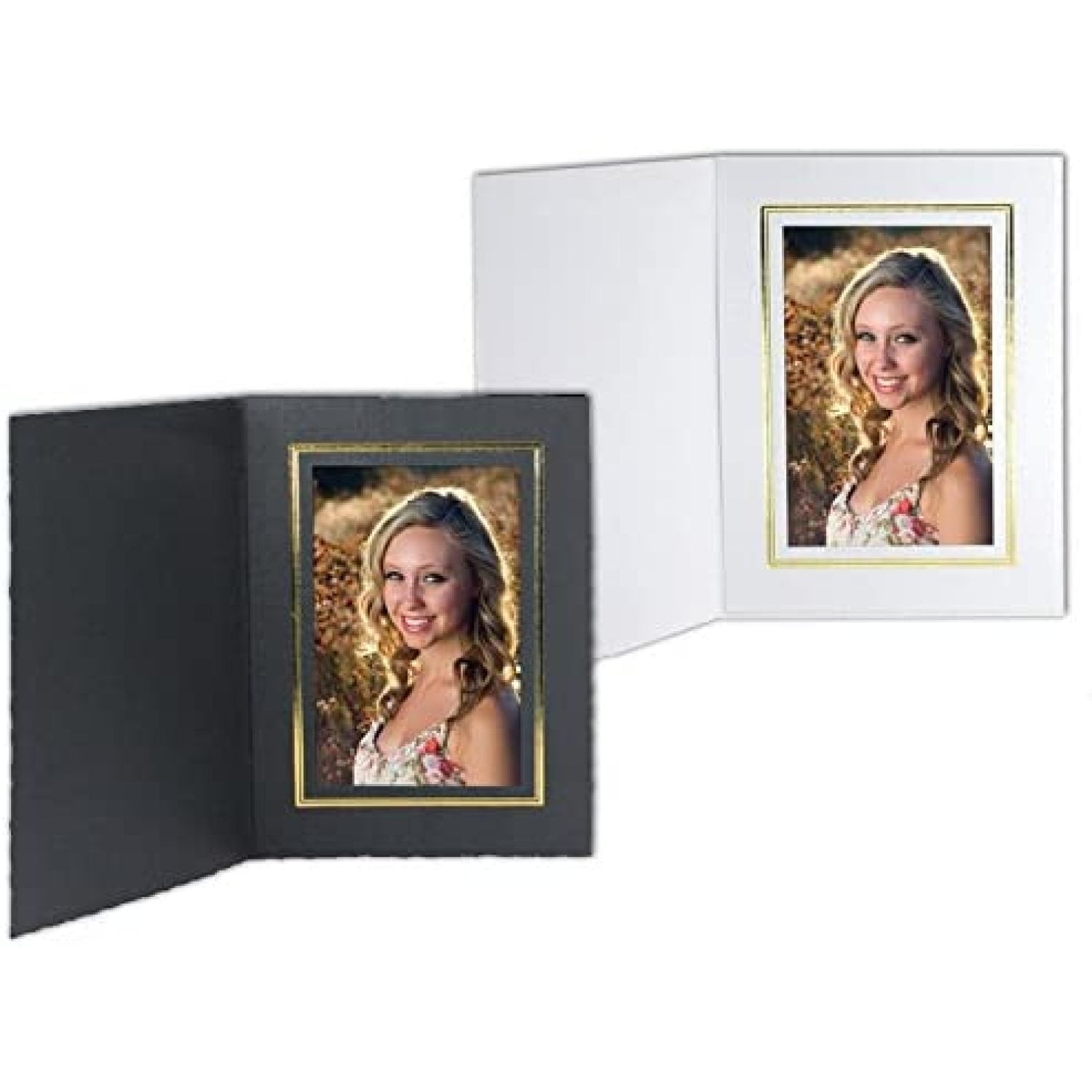 CodYinFI Black Cardboard Portrait Folder Frame w/Black foil Border ...