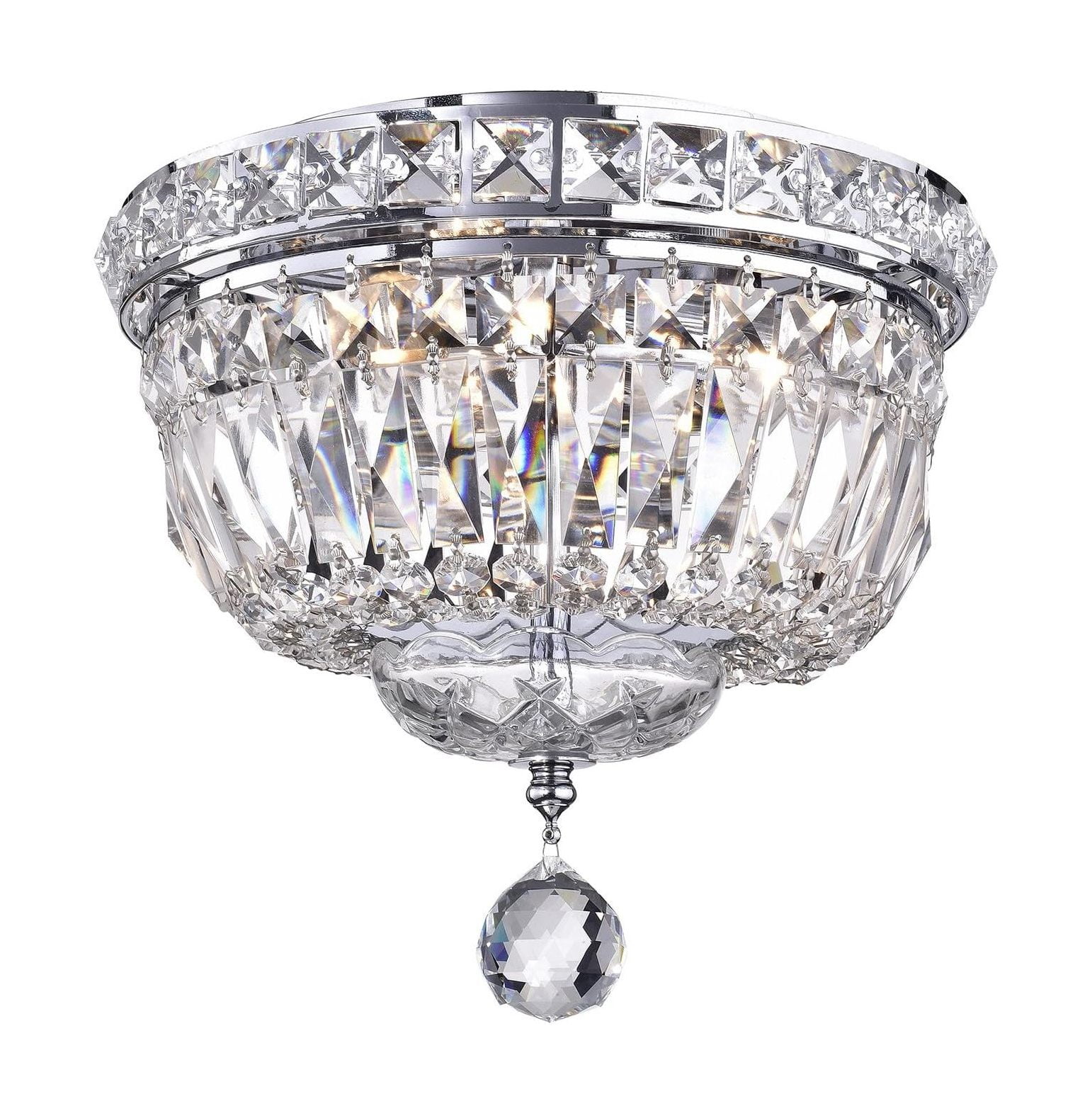 CodYinFI Colonial Crystal Flush Mount, 3 Lights Glam Lighting Fixture ...