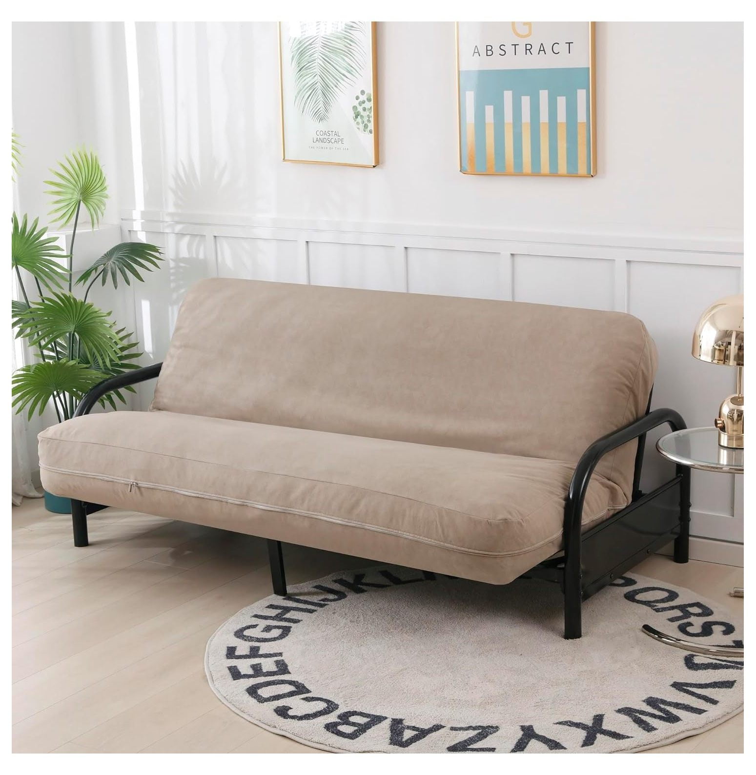 CodYinFI Full Size Waterproof Futon Cover, 3 Side Zipper, Machine ...