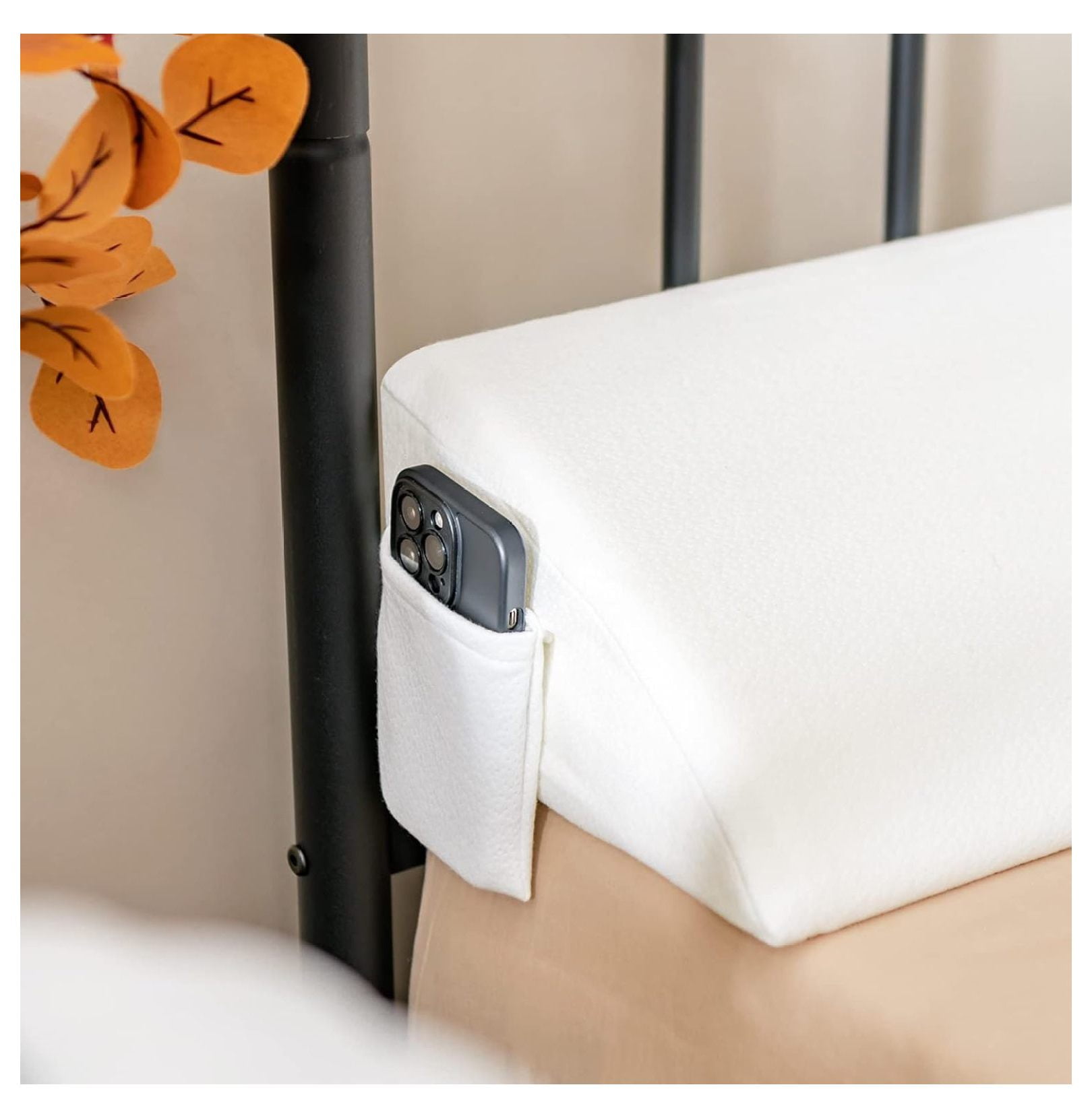 CodYinFI Full Size Bed Wedge Pillow with Side Pocket, Bed Filler ...