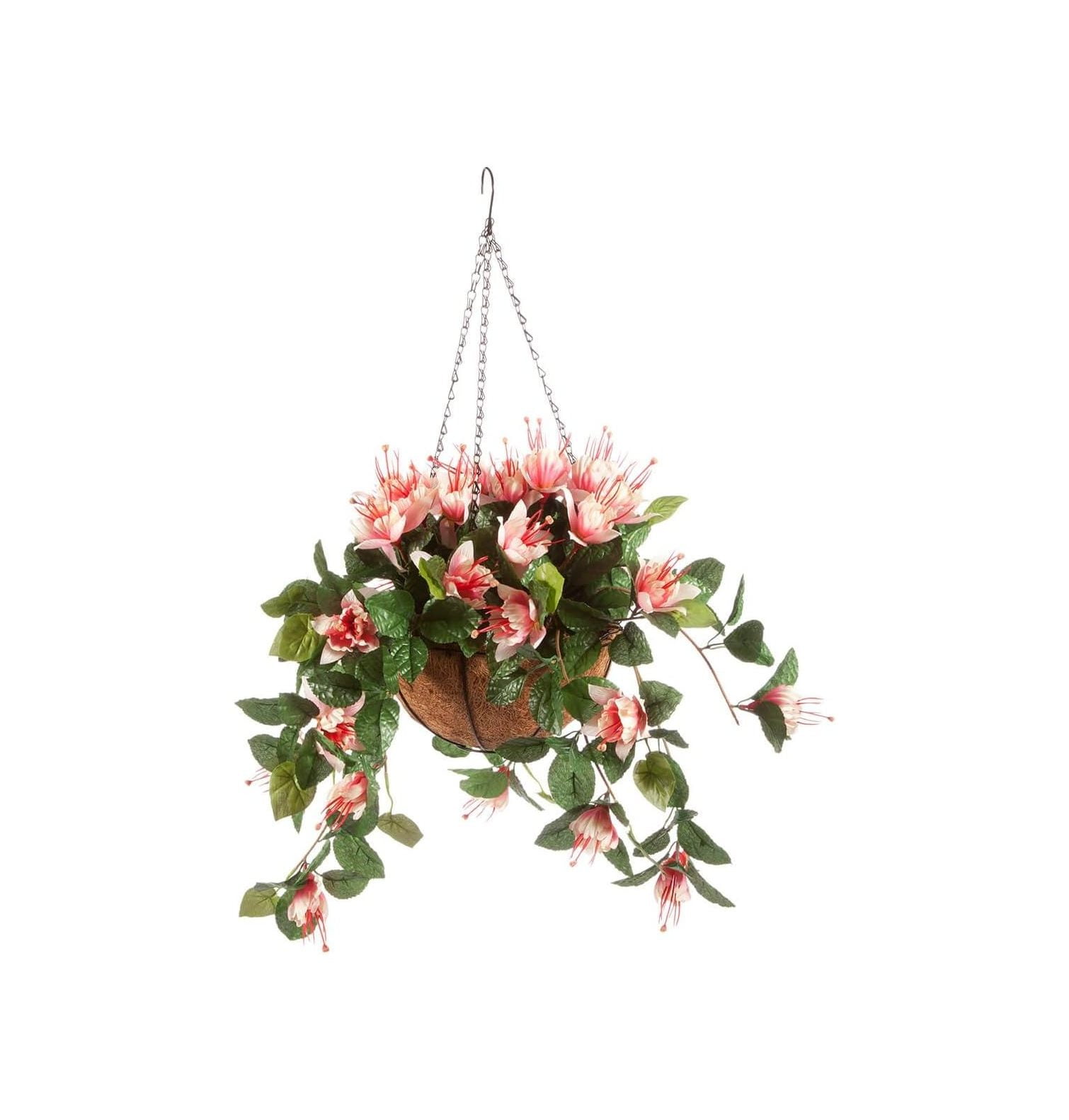 CodYinFI Fully Assembled Artificial Fuchsia Hanging Basket, – Polyester ...