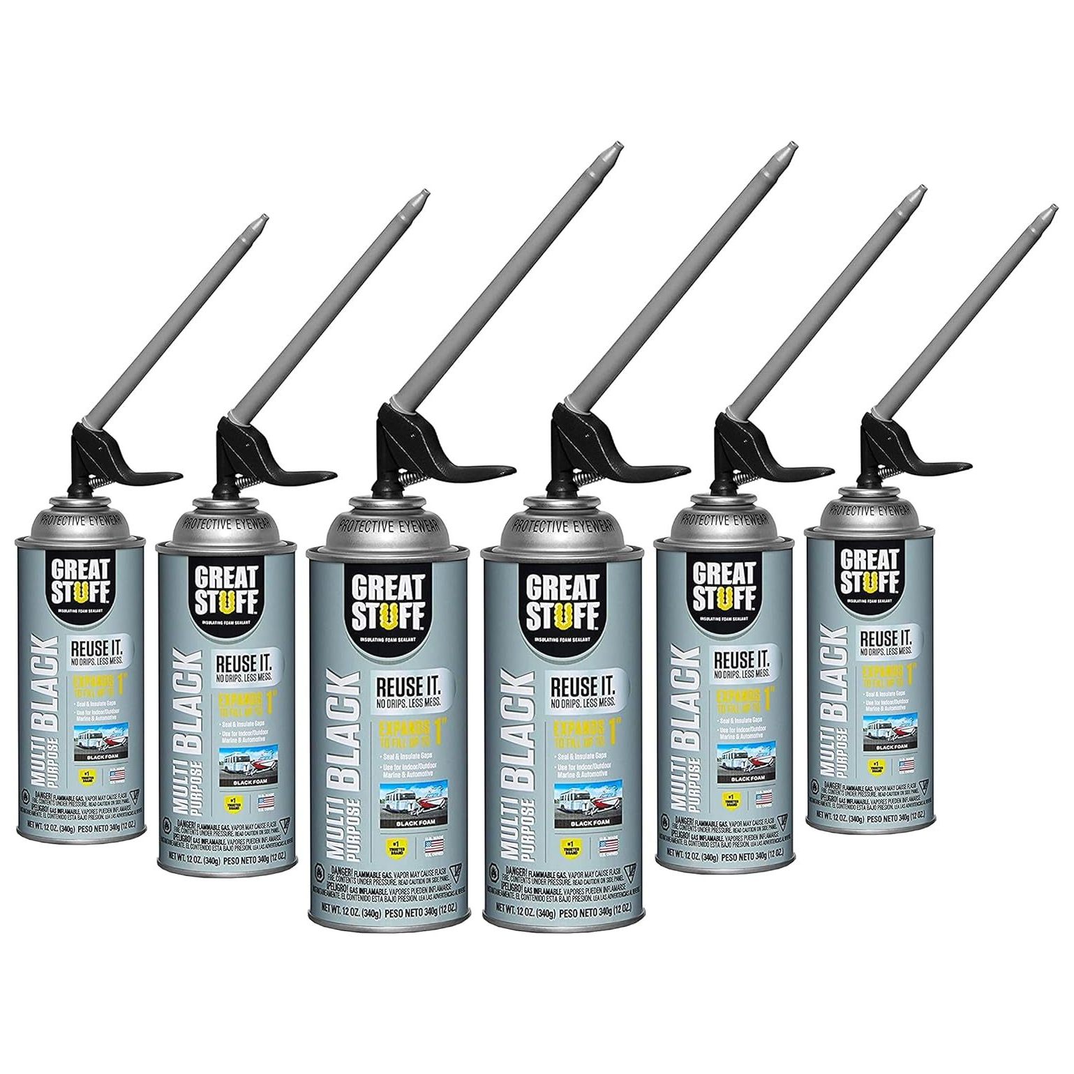 CodYinFI Insulation/Expanding Foam Multipurpose Black Filler - 6 Pack ...