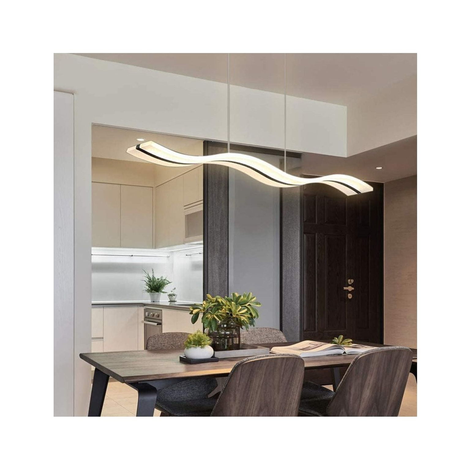 CodYinFI Modern Wave LED Pendant Light Dimmable Fixture Modern LED ...