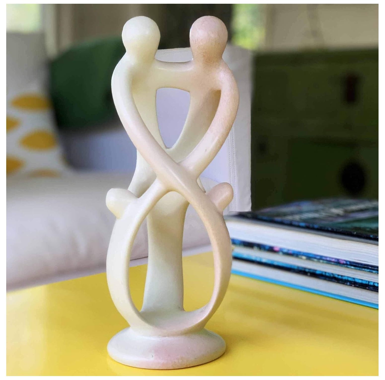 CodYinFI Natural 8-inch Tall Soapstone Family Sculpture - 2 Parents 2 ...