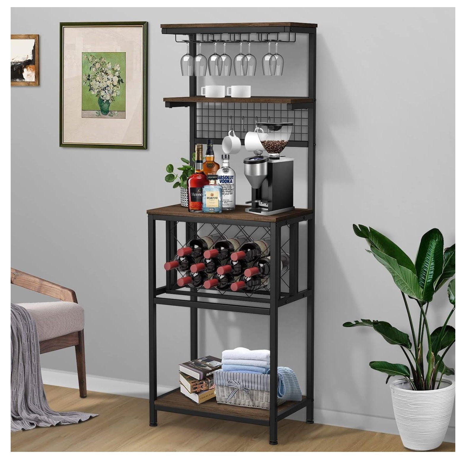 CodYinFI Wine Rack Table, FreeStanding Wine Bar Rack, Modern Wine Bar ...