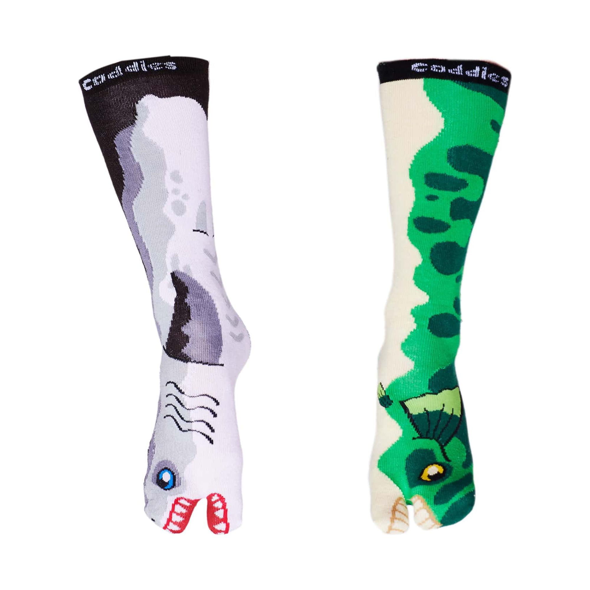 Coddies Two Toe Fish Socks, Bass & Shark Sock Design, Novelty & Funny (2 PK) - Walmart.com