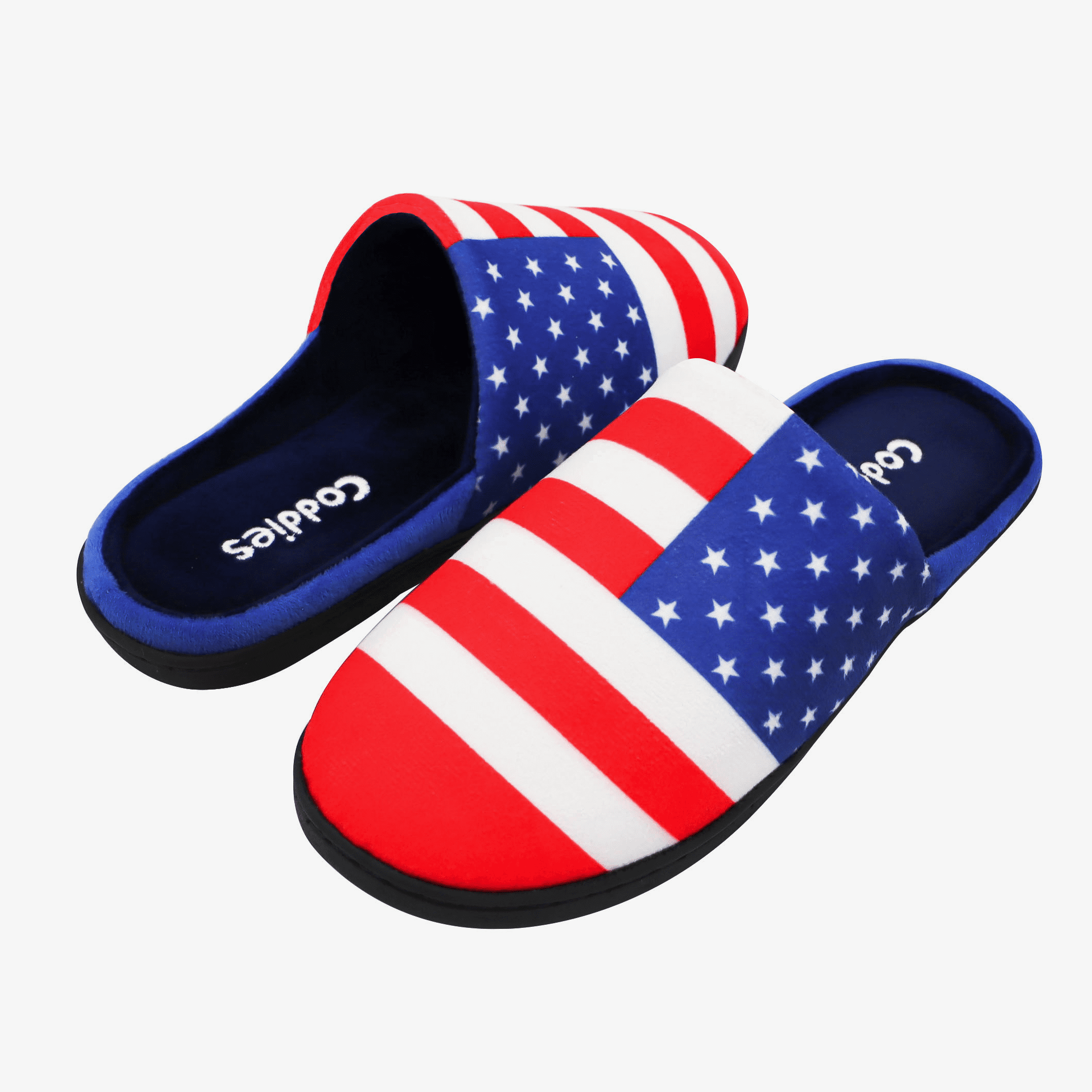 Coddies USA Flag Slippers | Patriotic American House Shoes | Funny ...