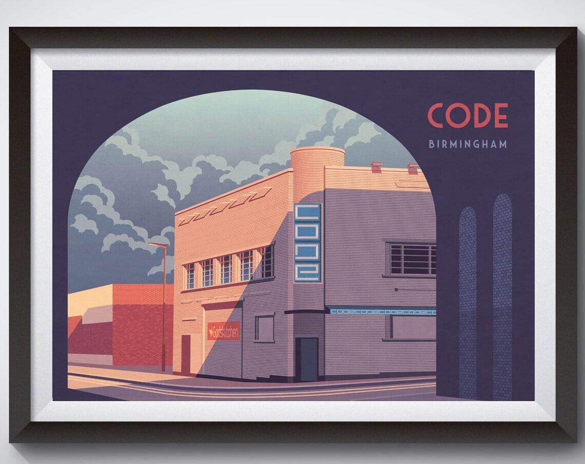 Code Birmingham Nightclub Poster, Air Nightclub, Travel Print ...
