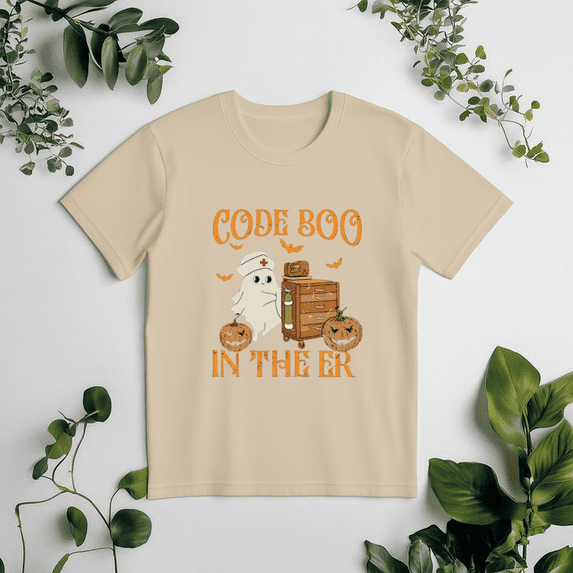 Code Boo In The ER Medical Halloween Nurse Humor Graphic Unisex T-Shirt ...