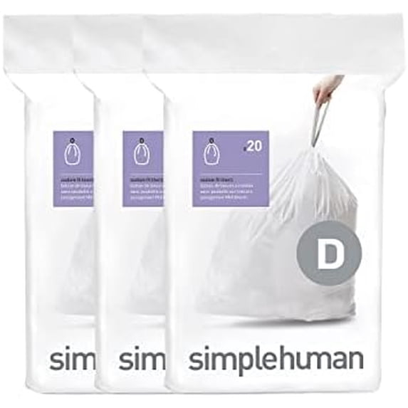 Code D 60 Count, Dispenser Pack Custom Fit Liners, Drawstring Trash ...