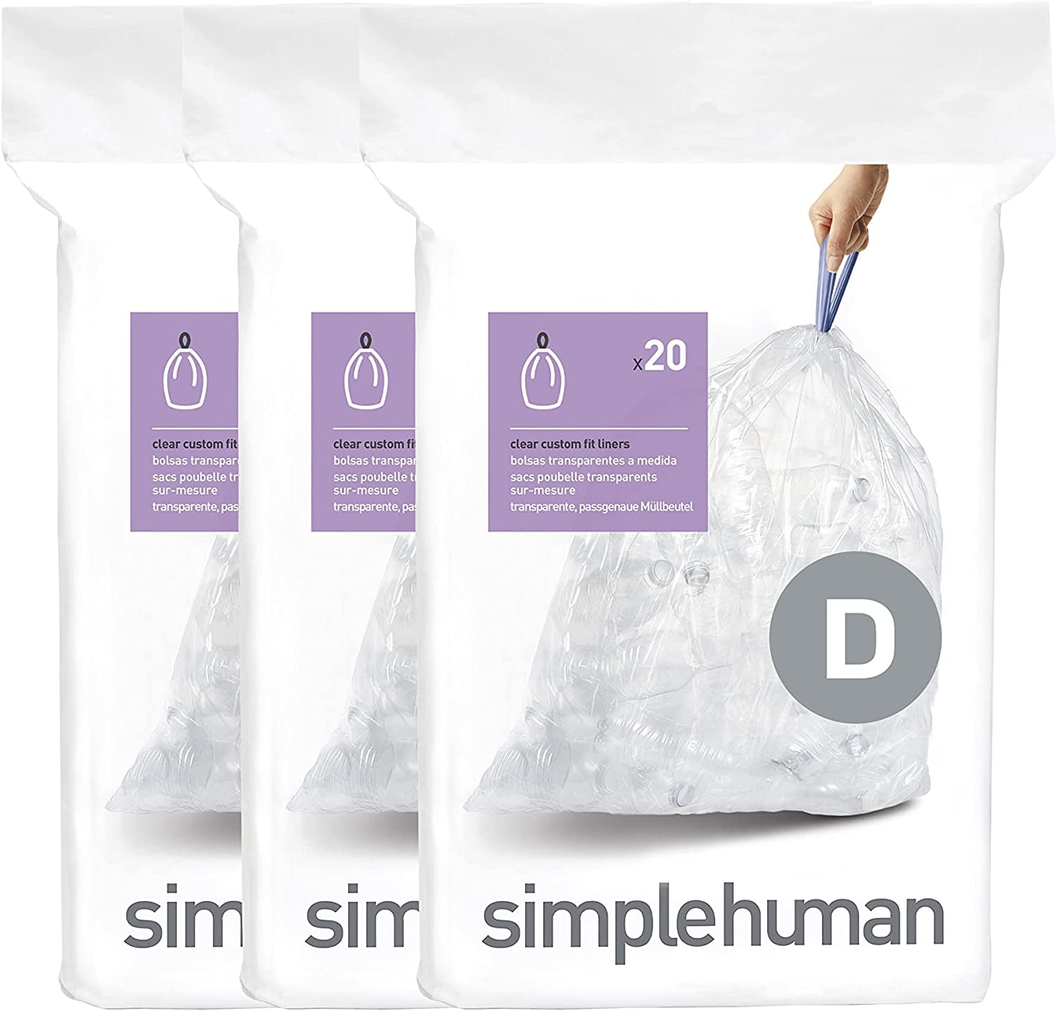 Code D Custom Fit Drawstring Trash Bags in Dispenser Packs, 60 Count ...