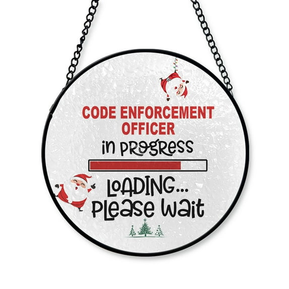 Code Enforcement Officer in Progress Stained Glass Window Hanging 2025 ...