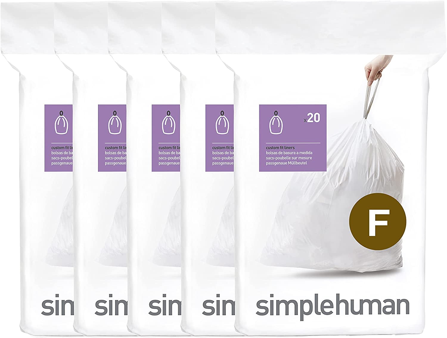 Code F 100 Count, Dispenser Pack Custom Fit Liners, Drawstring Trash ...