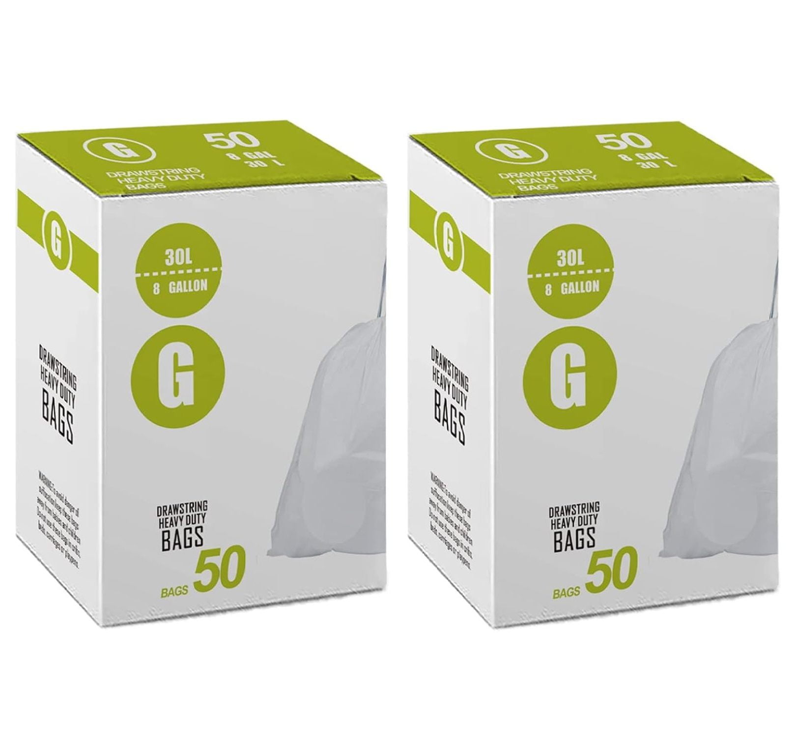 Code G 8 GallonDrawstring Trash Bags Compatible with Code G | 1.2 Mil ...