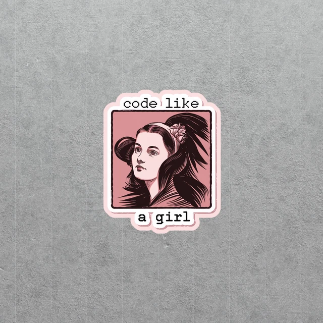 Code Like A Girl Empowering Women In Tech Sticker For Laptops ...