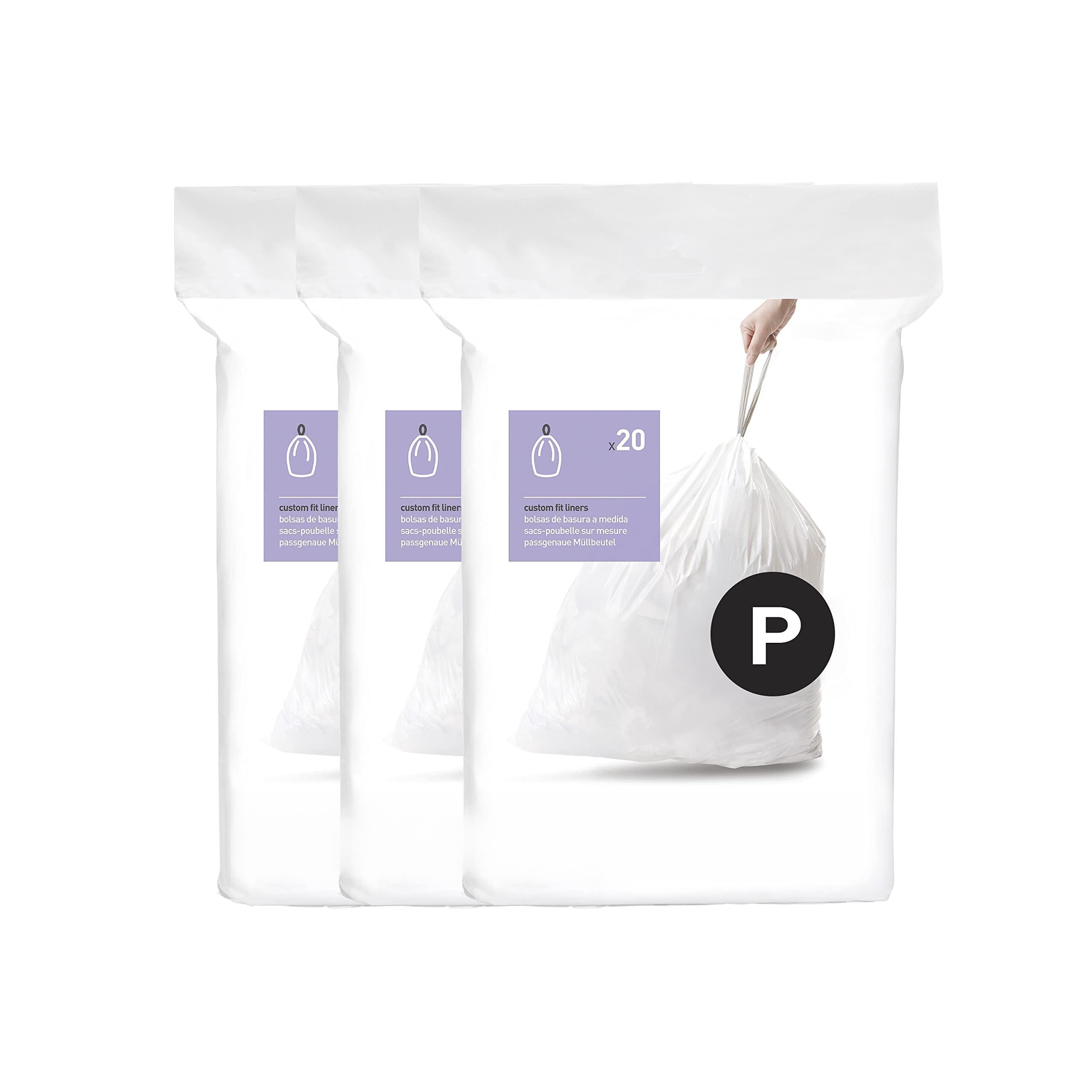 Code P 60 Count Dispenser Pack Custom Fit Liners Drawstring Trash Bags ...