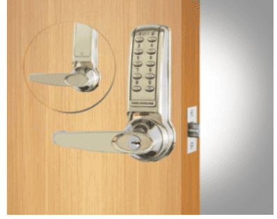 CodeLocks CL4210, Electronic Push Button Lock, Deadlatch, 4210PB-PVD ...