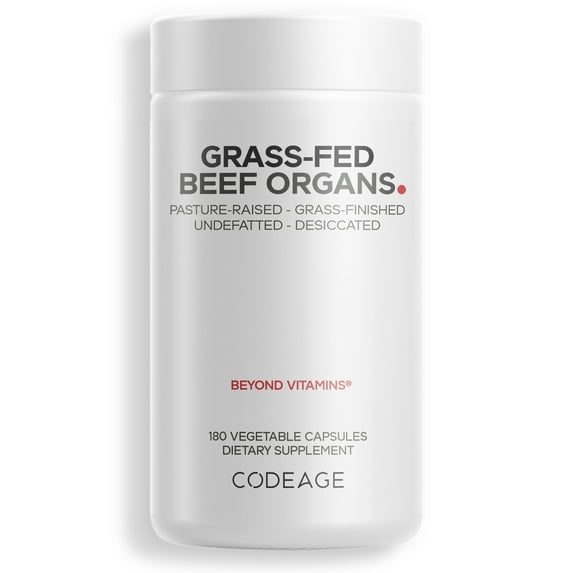 CODEAGE, Grass-Fed Beef Organs Supplement, Desiccated Liver Powder ...