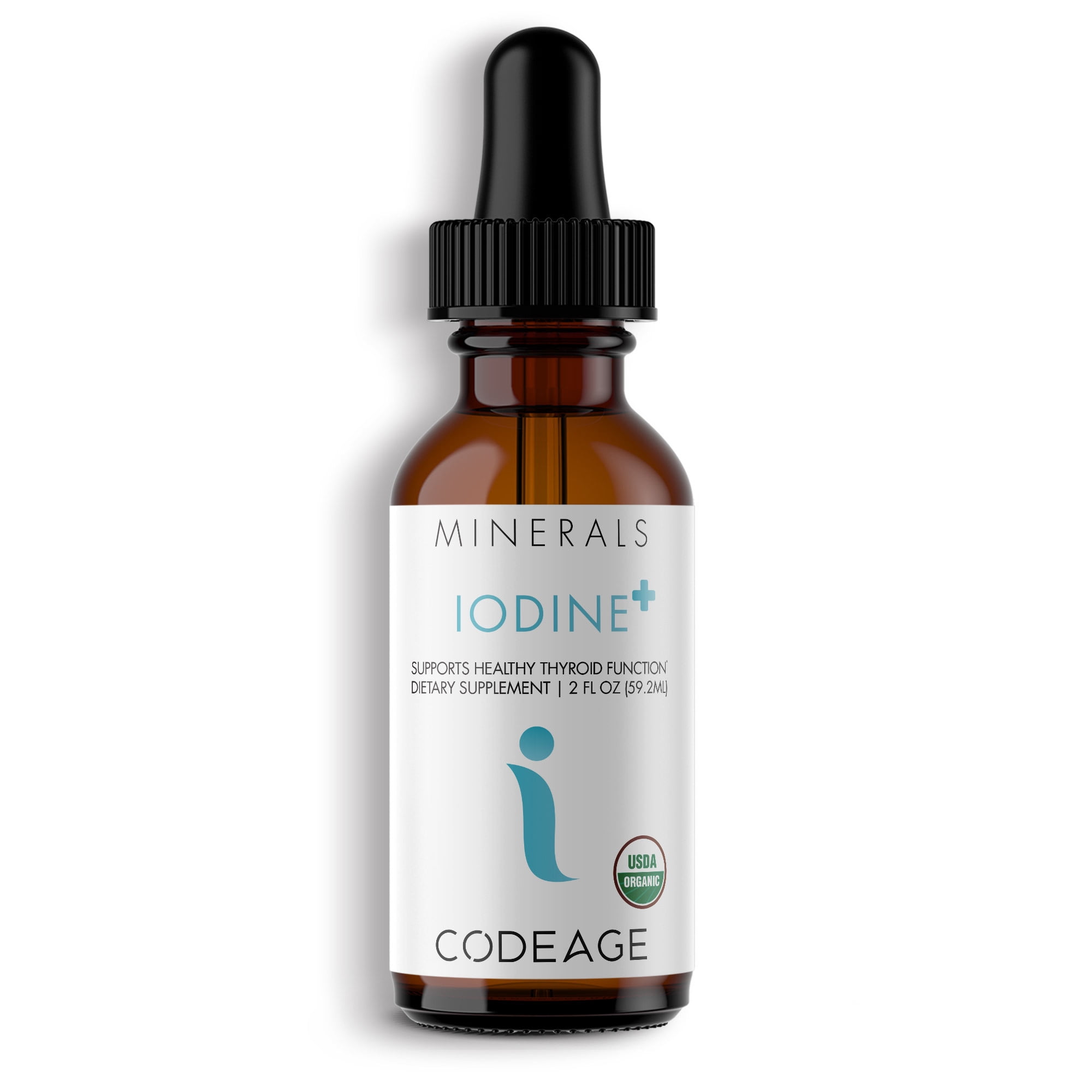Codeage Organic Iodine+ Vegan Liquid Drops, Mineral Solution Supplement ...