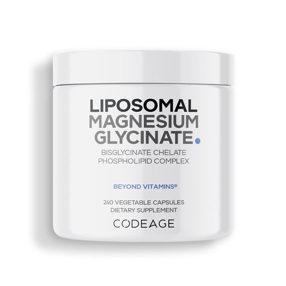 CODEAGE Liposomal Magnesium Glycinate Supplement with BioPerine, 350 mg ...