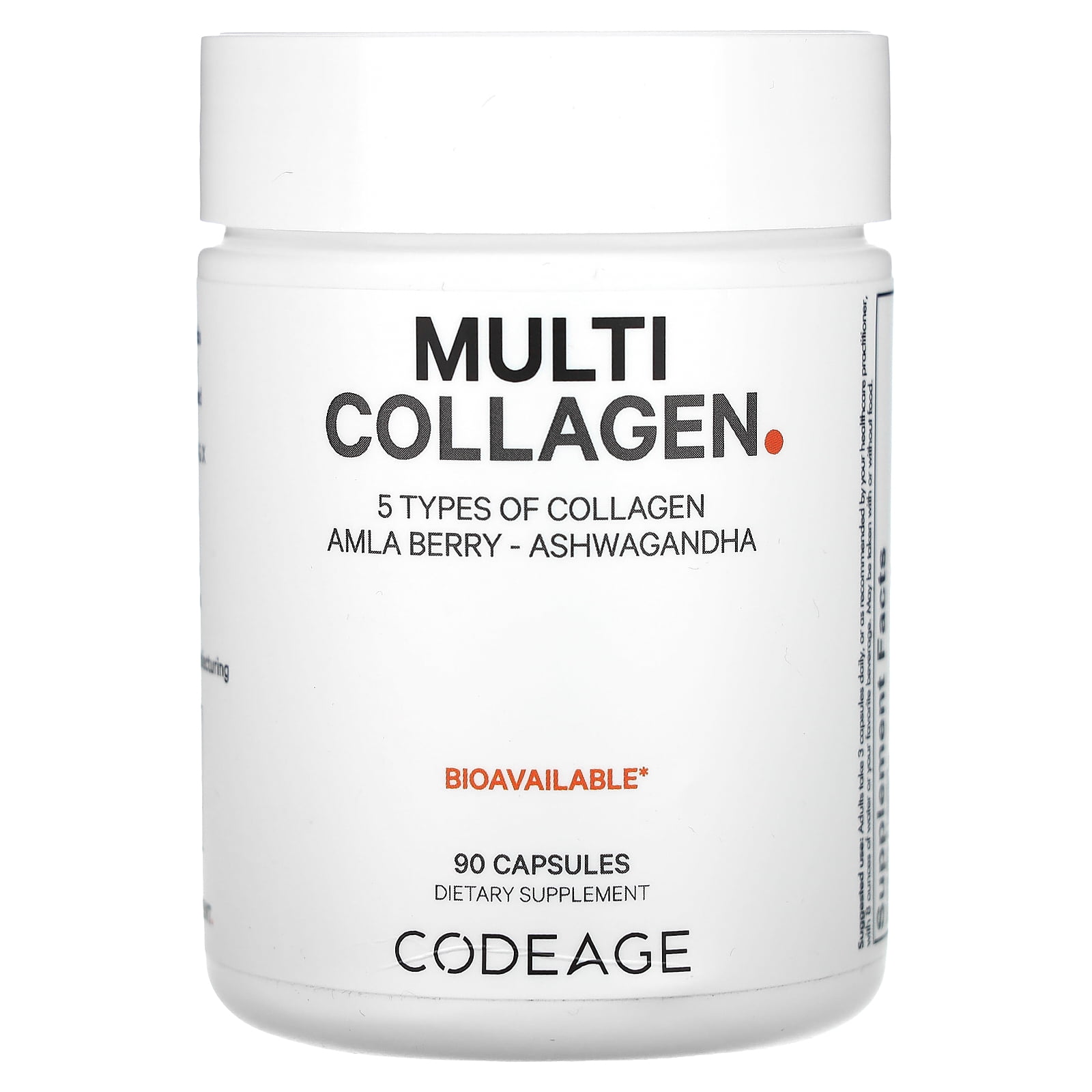 Codeage Multi Collagen Protein Capsules, Type I, II, III, V, X, Bone Broth, Ashwagandha & Amla ...