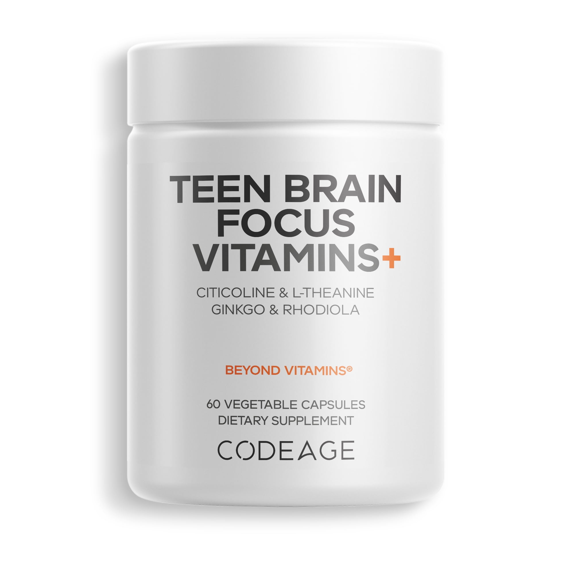 Codeage Teen Brain Focus Vitamins+ Citicoline Cognizin, L-Theanine ...