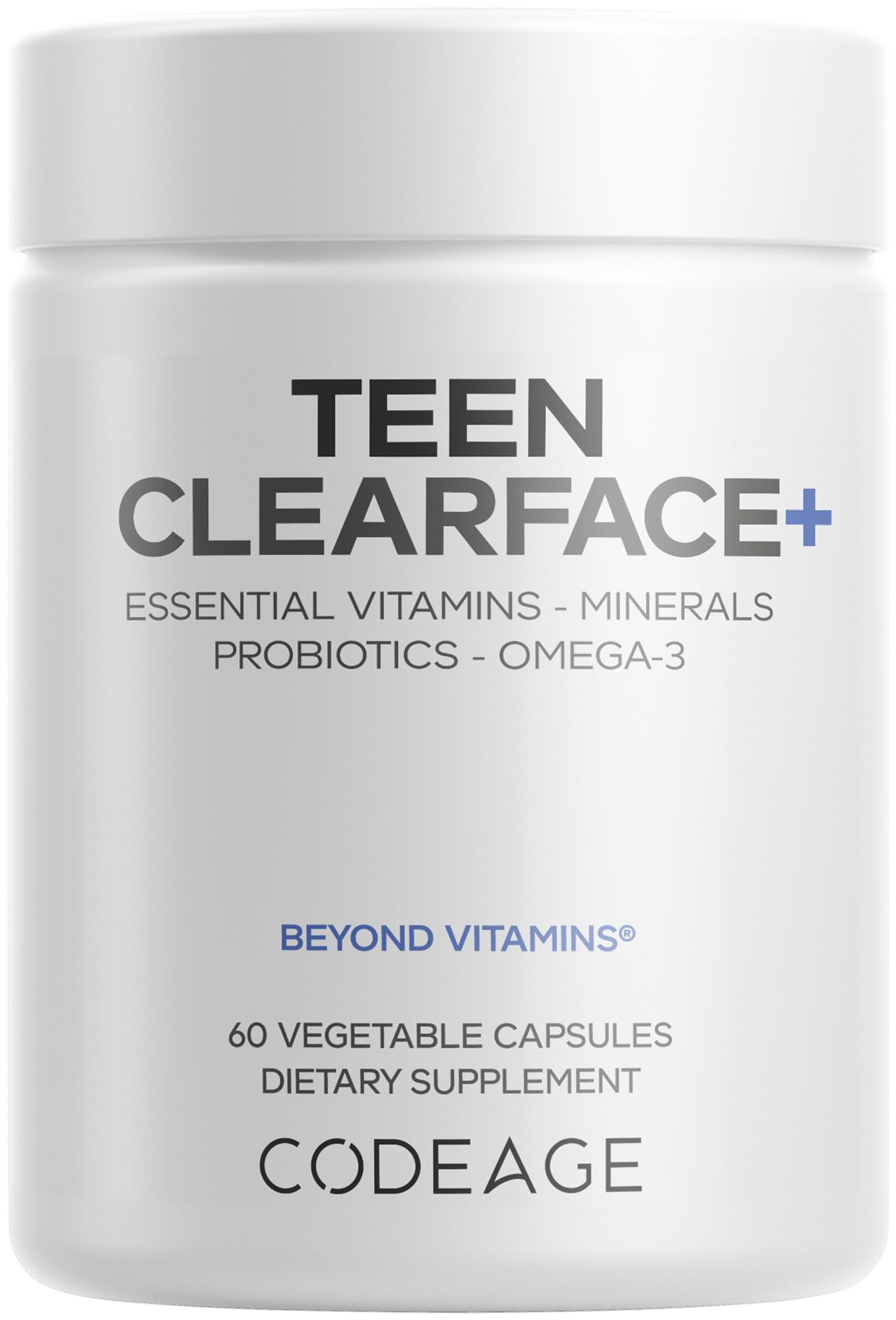 Codeage Teen Clearface Adolescent Face, Skin & Pimples, Vitamins A, C ...