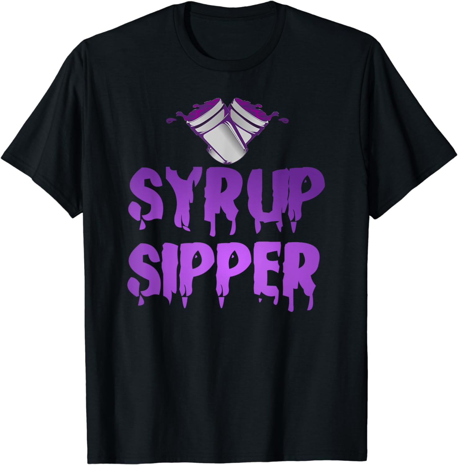 Codeine Lean Sizzurp Purple Drank Cough Syrup Sipper T-Shirt - Walmart.com