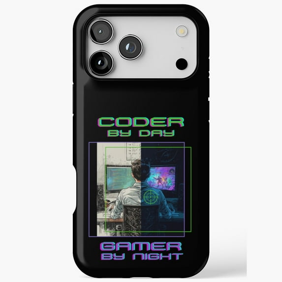 Coder by Day Gamer by Night Funny Player Quote for iPhone Case 17 through 11 Pro Max - Walmart.com
