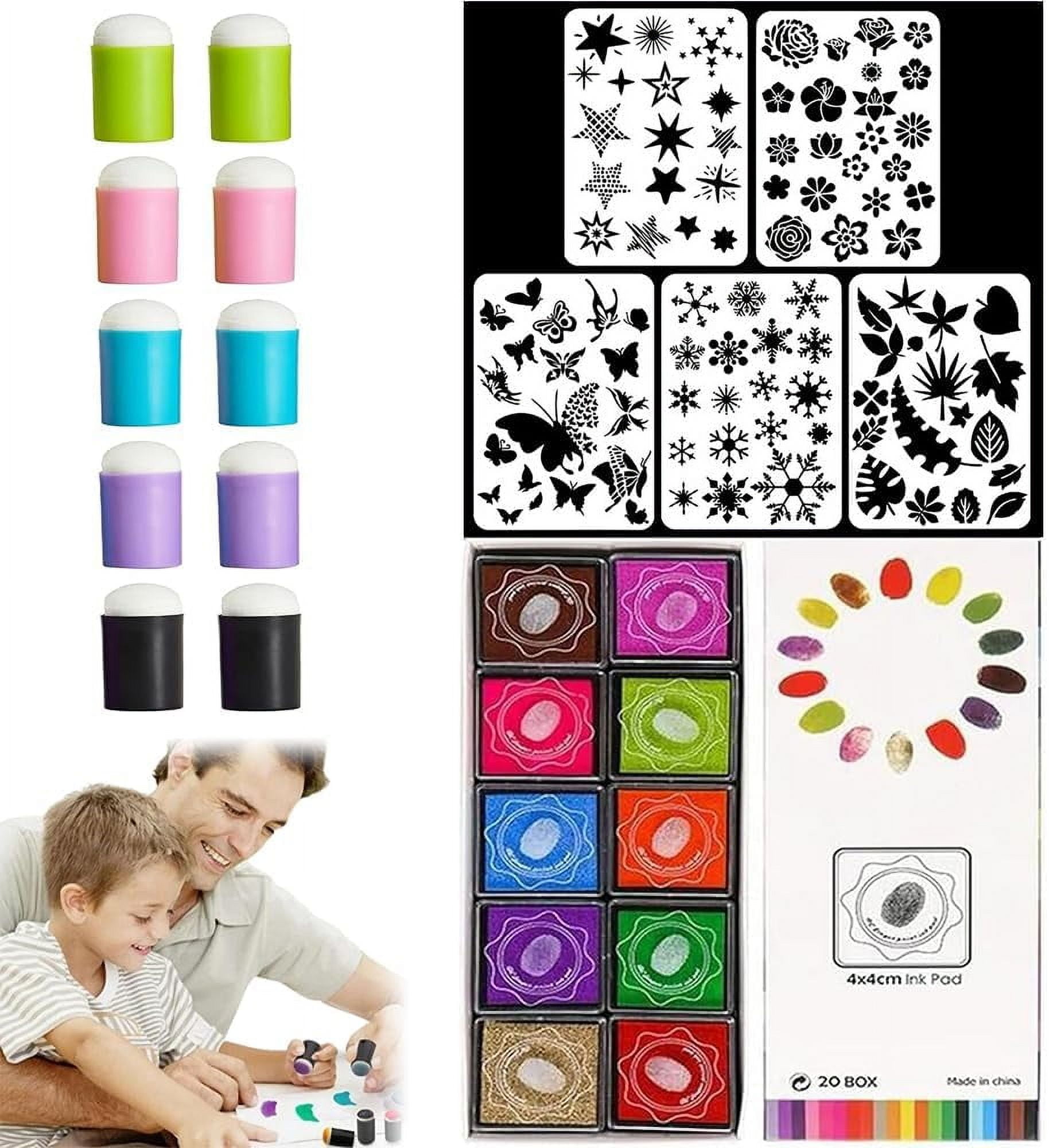 Coderafted DIY Sponge Finger Painting Set, Finger Sponge Daubers ...
