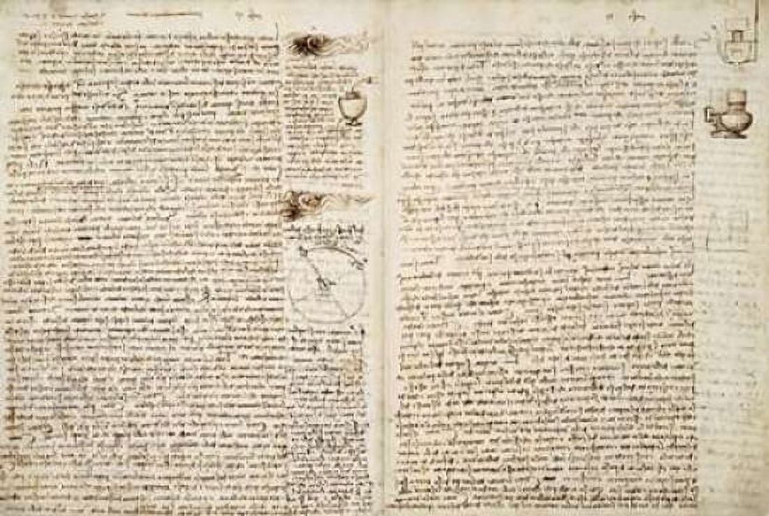 Codex Hammer Pages 124-127 Poster Print by Leonardo Da Vinci (12 x 18 ...
