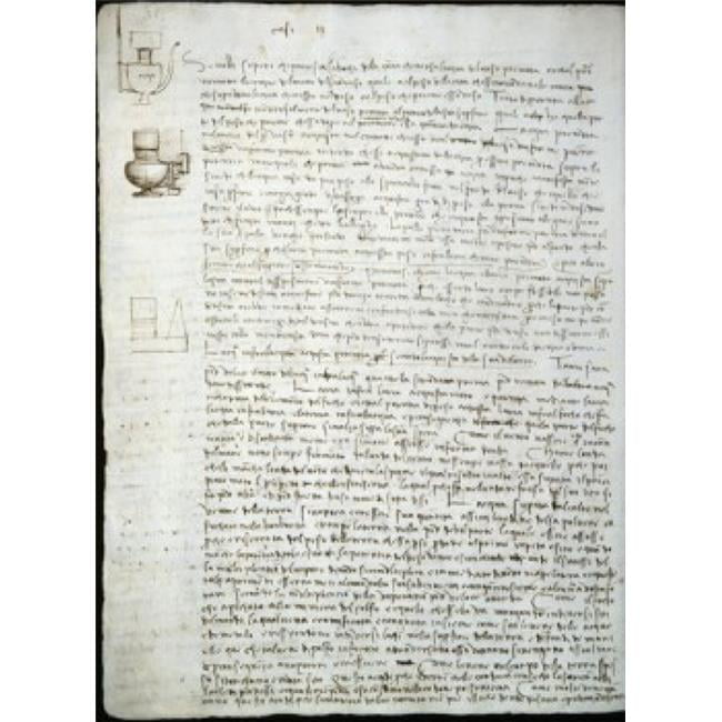 Codex Leicester-Water Pressure Theories Leonardo da Vinci 1452-1519 Italian Drawing Armand ...