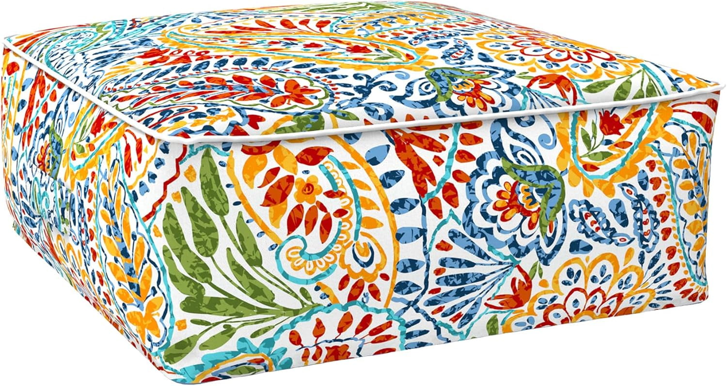 Codi Outdoor Pouf Ottoman, Inflatable Ottomans for Patio, Porch and ...