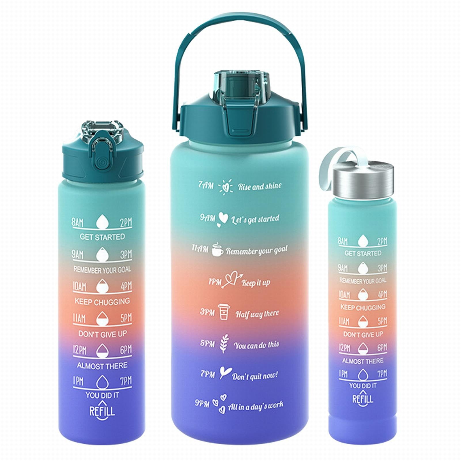 CodiCile Pack Of 2 Water Bottles 2 L + 750 Ml Sports Water Bottle With Time Marking & 2 Litre ...