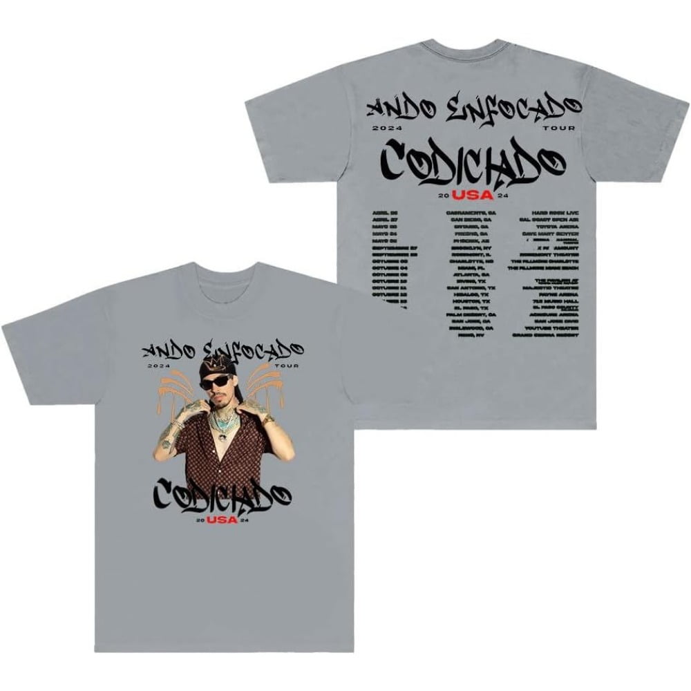 Codiciado Ando Enfocado Tour 2024 Merch Short Sleeve T-shirt Unisex ...