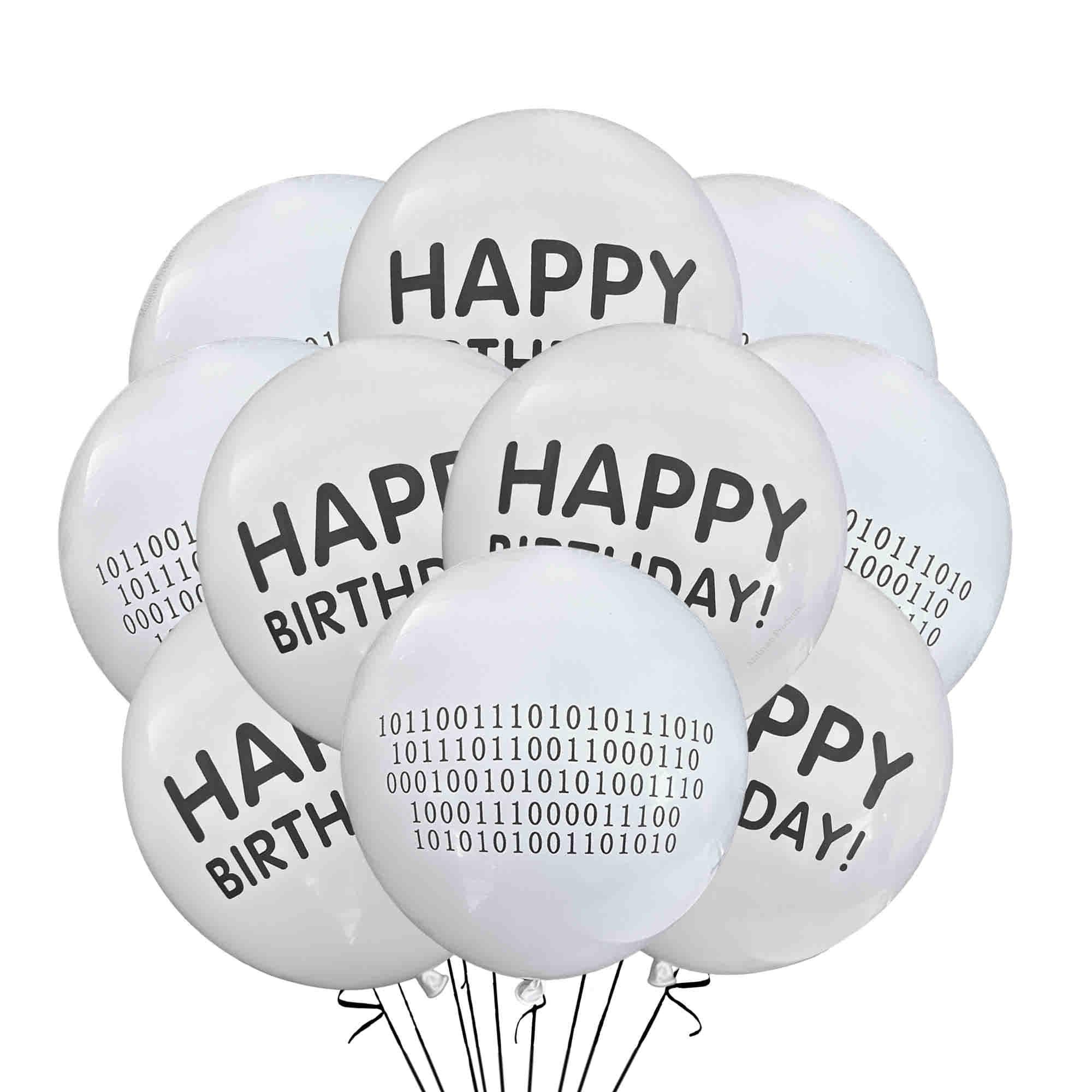 Coding Balloons Latex 12 Count, Software Engineer Birthday Party, 12 Inch Standard Size, Happy ...