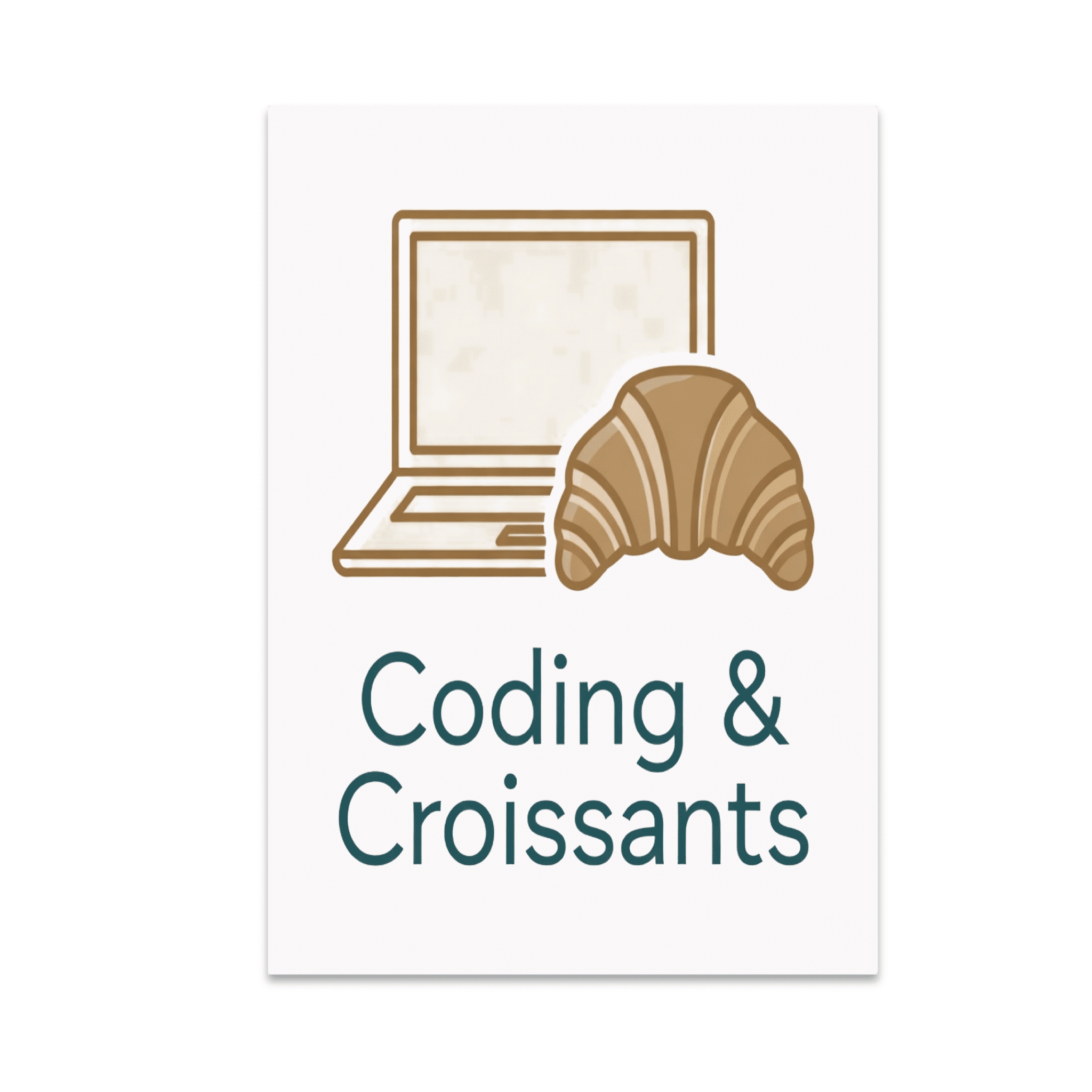 Coding & Croissants Poster Print - Office Kitchen Decor - 13x19 Wall ...