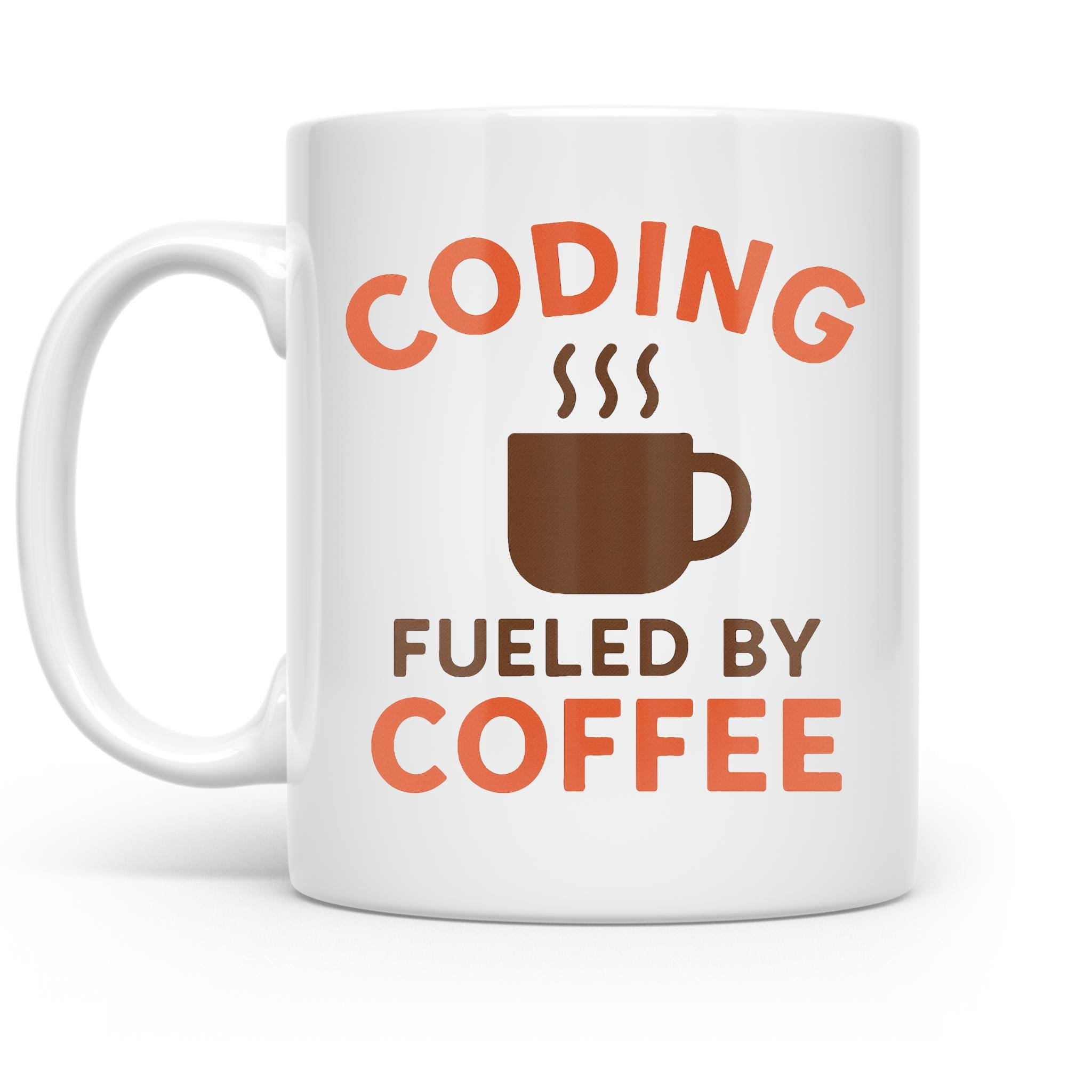 Coding Fueled by Coffee Mug for Programmers, 11 oz Ceramic Coffee Cup - Walmart.com
