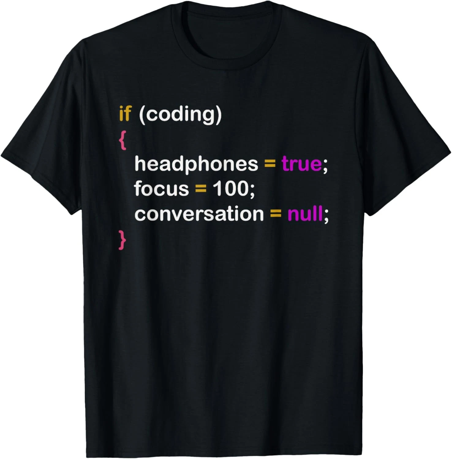 Coding Headphones Focus Programming Meme Tech Humor Unisex T-Shirt, up ...