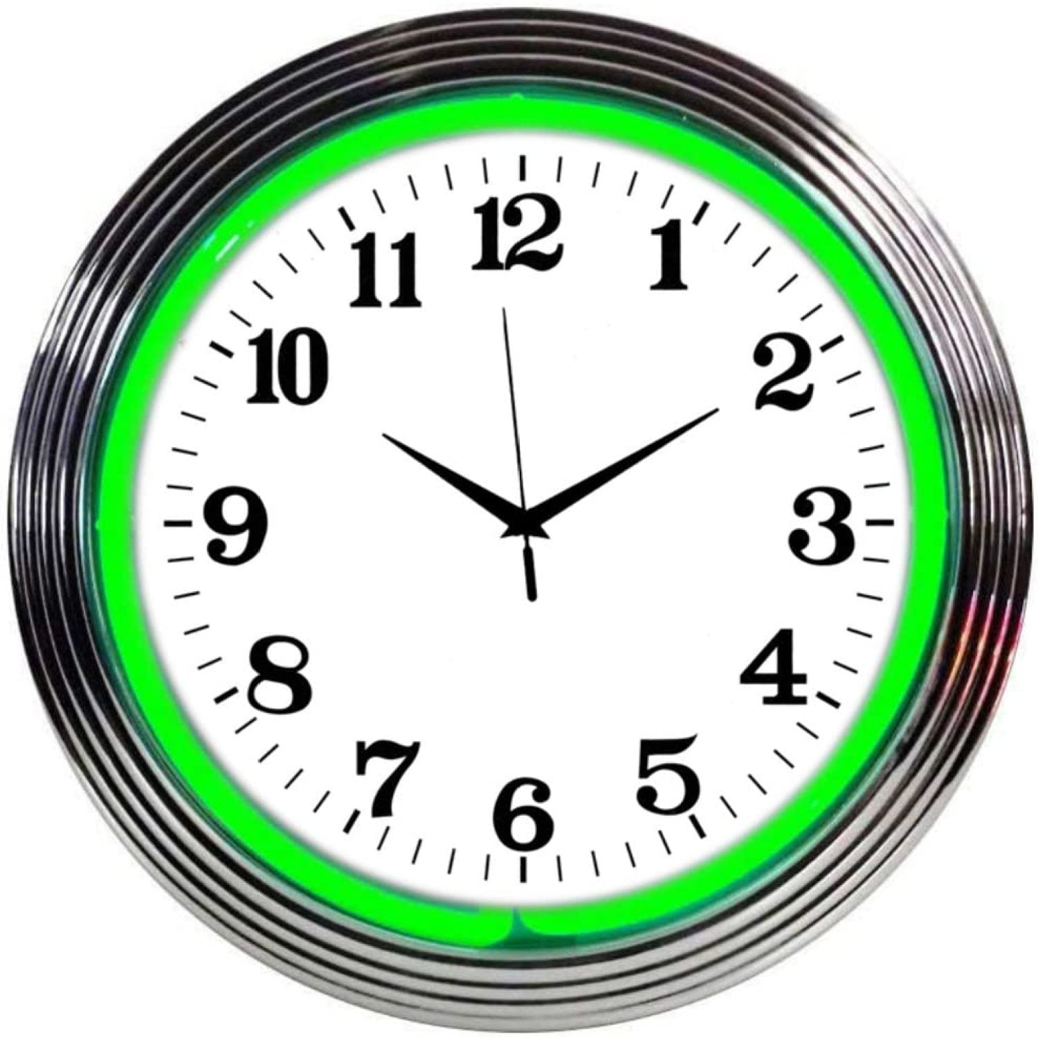 Codllyne Bar and Game Room Neon Alphanumeric Wall Clock with Green Neon ...