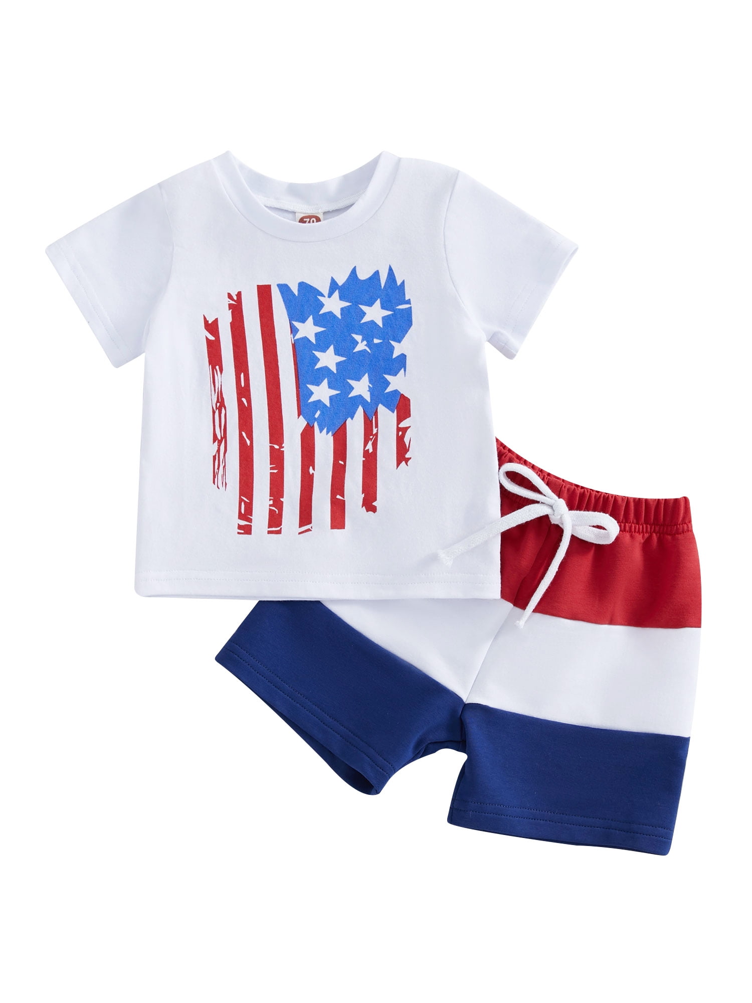 Coduop Baby Boys Independence Day Outfit 4th of July Short Sleeve Flag ...