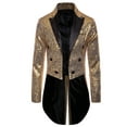 Coduop Mens Sequin Tuxedo Tailcoat Swallowtail Suit Jacket Dinner Party ...