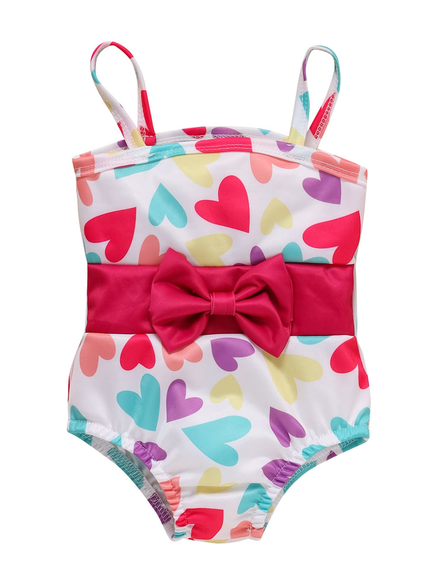 Coduop Newborn Girl Heart Swimsuit Sister Matching Halter Bikini ...