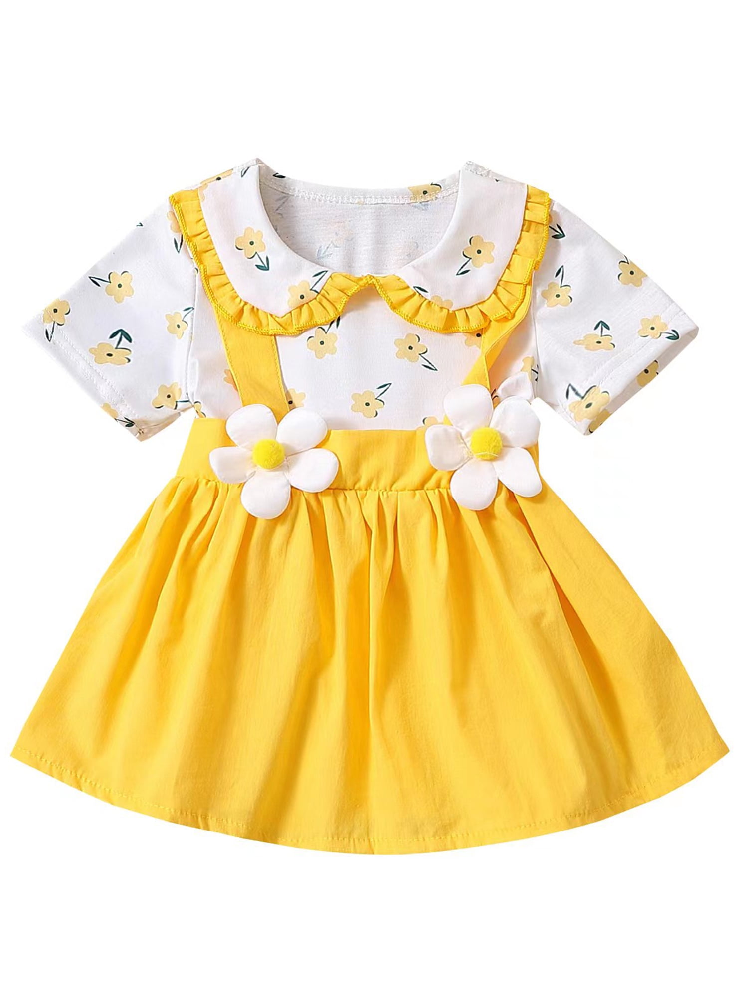 Coduop Newborn Infant Baby Girl Clothes Summer Casual Doll Collar ...