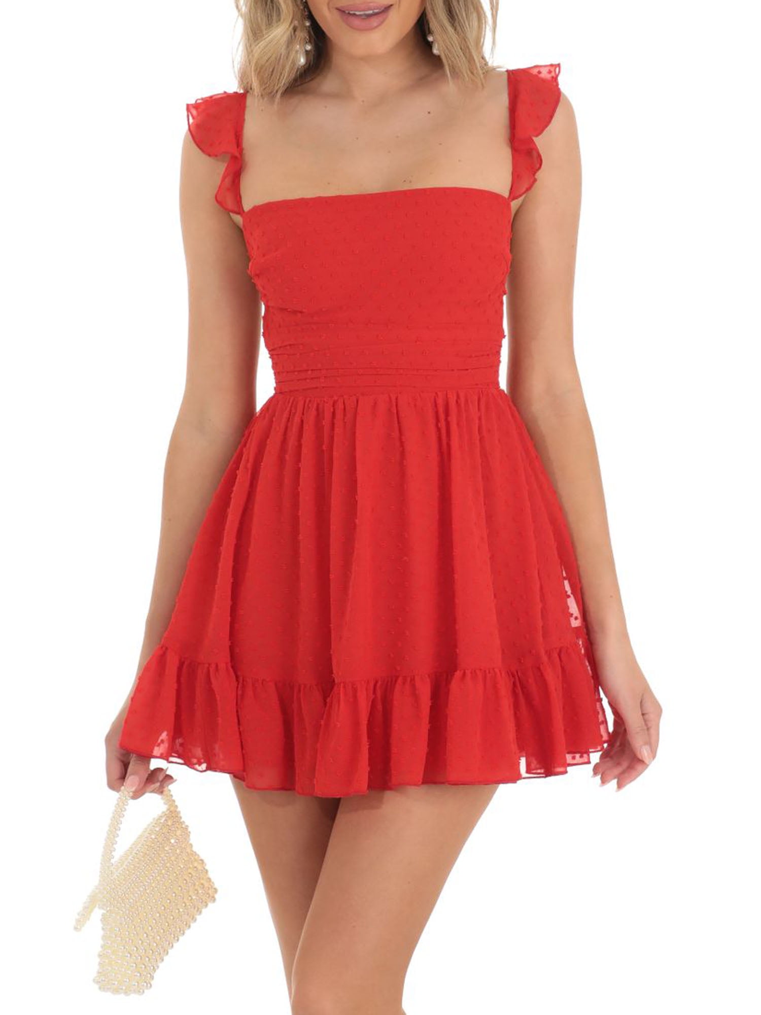 Coduop Women Graduation Dress Short Sleeve Mini Dress Backless A-Line ...