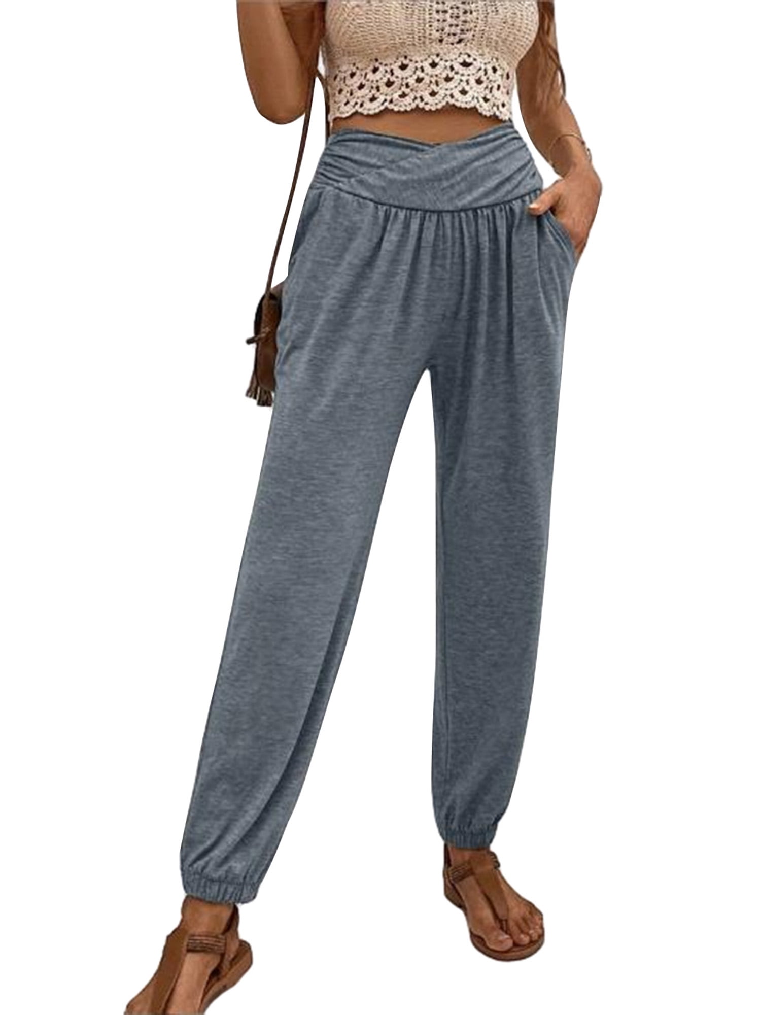 Coduop Women Pajama Pants Soft Comfy High Waist Lounge Pant Stretchy ...