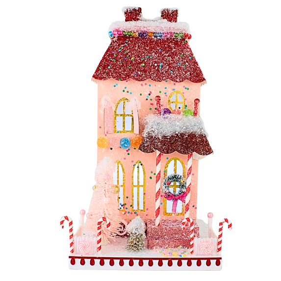 Cody Foster 14.00In Candy Cane Manor, Cardboard, Nostalgic Putz House ...