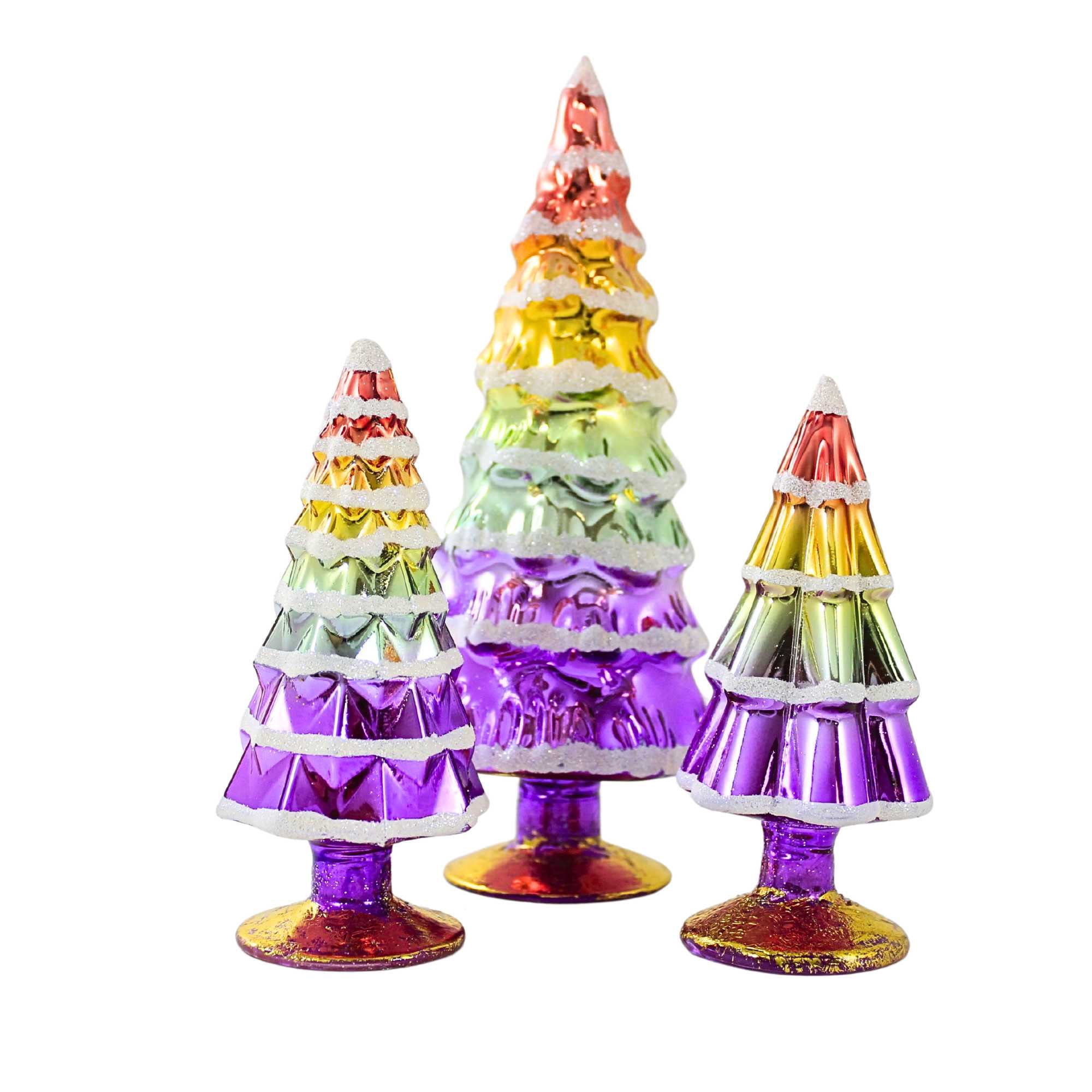 Cody Foster 7.00in Small Pastel Rainbow Hue Trees, Glass, Easter Spring ...