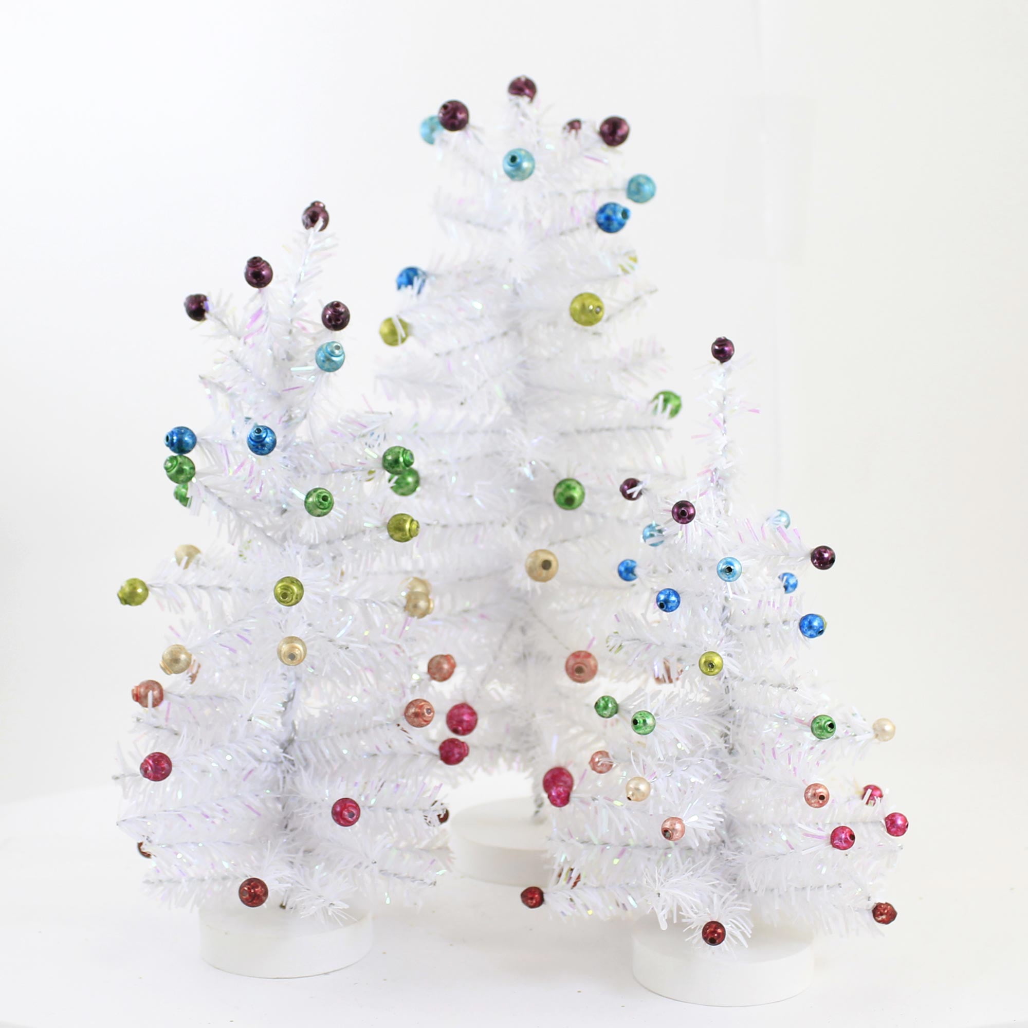 Cody Foster 13.00In White Retro Tree Set/3, Sisal, Christmas Vintage ...